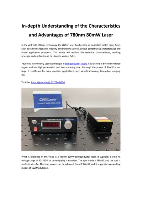 635nm 100mW PM Fiber Laser: Stable Light Source, The First Choice For Efficient Processing | PDF