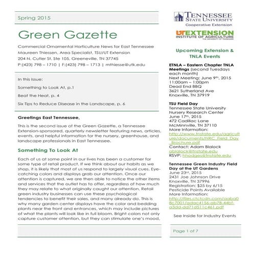 Green Gazette Spring 2015 | PDF
