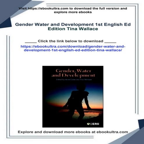 Gender Water and Development 1st English Ed Edition Tina Wallace | PDF