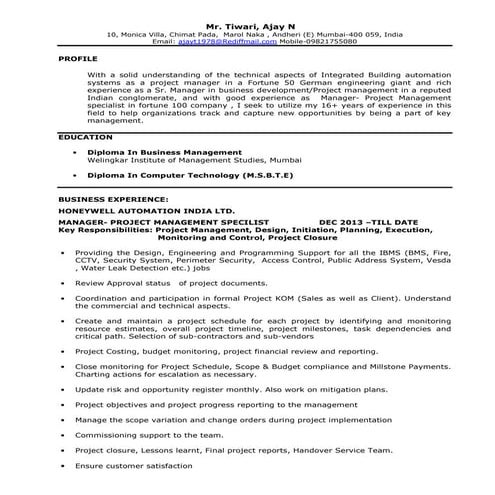 ajayt_Resume REv1 | PDF