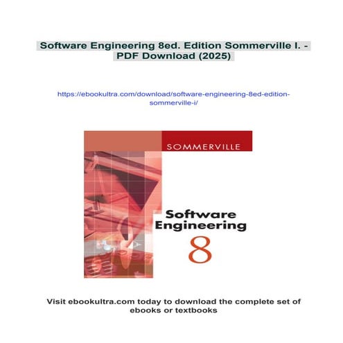 Software Engineering 8ed. Edition Sommerville I. | PDF