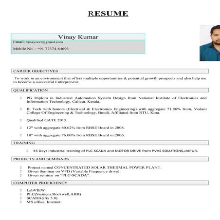 vinay resume | PDF