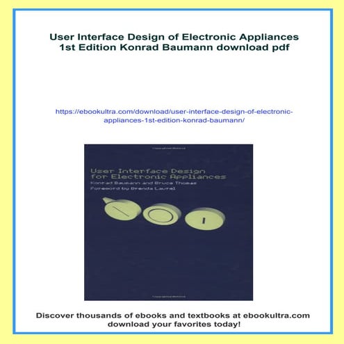 User Interface Design of Electronic Appliances 1st Edition Konrad ...