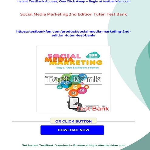 Social Media Marketing 2nd Edition Tuten Test Bank | PDF
