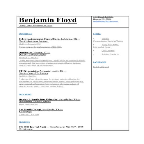 Benjamin Floyd - Resume (2) | DOCX