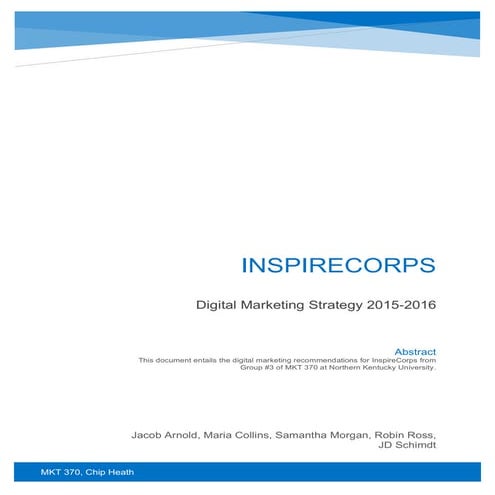 Social and Digital Marketing for InspireCorps | PDF
