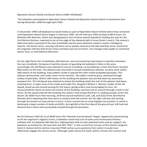 Operation Desert Shield and Desert Storm | DOC | Death, Injury, or ...