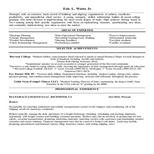 Eric L Watts Jr Resume (0516) | DOCX