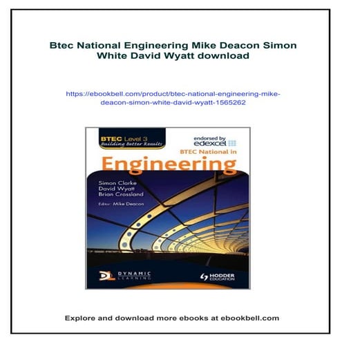 Btec National Engineering Mike Deacon Simon White David Wyatt | PDF