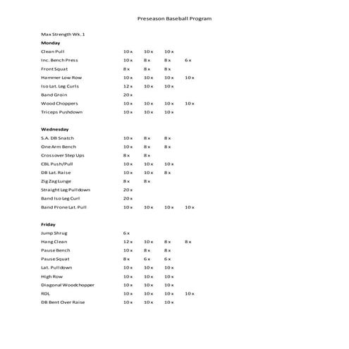 Max Strength (Baseball) | DOCX