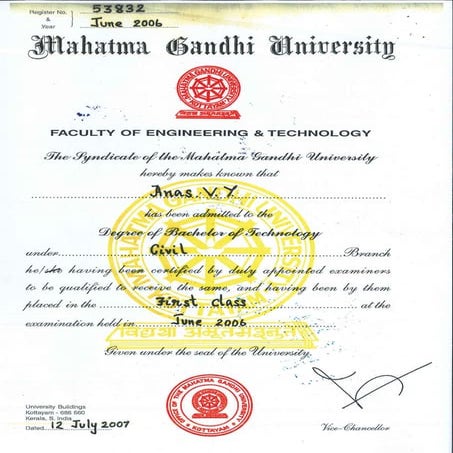 Engineering Certificate | PDF