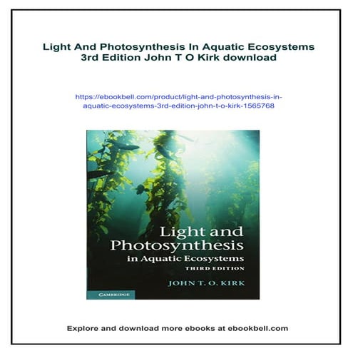 Light And Photosynthesis In Aquatic Ecosystems 3rd Edition John T O ...