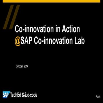 Co-innovation in Action - 2014 SAP Co-innovation Lab Project Highlights ...