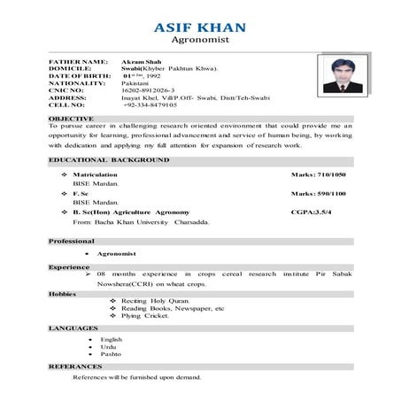 Asif Khan Cv | DOCX