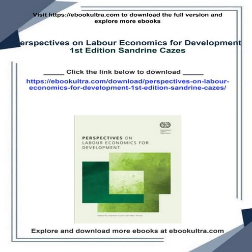 Perspectives on Labour Economics for Development 1st Edition Sandrine ...