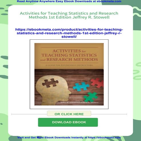 Activities for Teaching Statistics and Research Methods 1st Edition ...