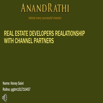 REAL ESTATE DEVELOPERS REALATIONSHIP WITH CHANNEL PARTNERS1 | PPTX
