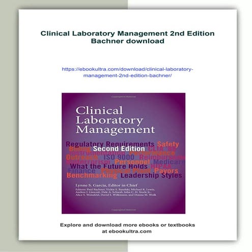 Clinical Laboratory Management 2nd Edition Bachner | PDF