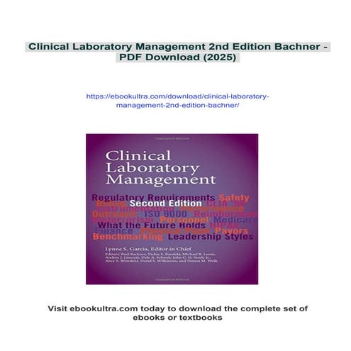 Clinical Laboratory Management 2nd Edition Bachner | PDF