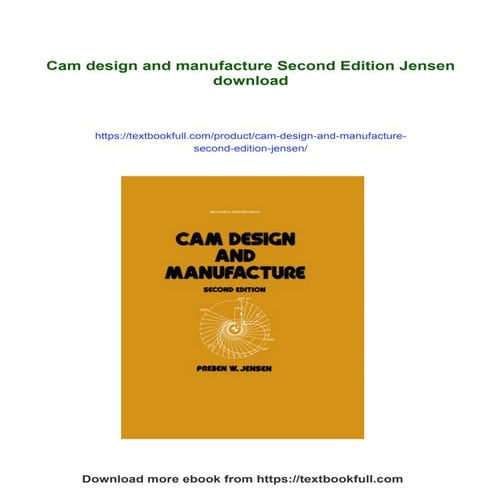 Cam design and manufacture Second Edition Jensen | PDF