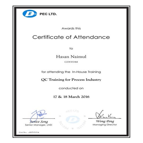 qc training for process industry | PDF