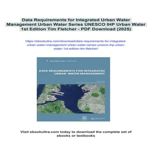 Data Requirements for Integrated Urban Water Management Urban Water Series UNESCO IHP Urban ...