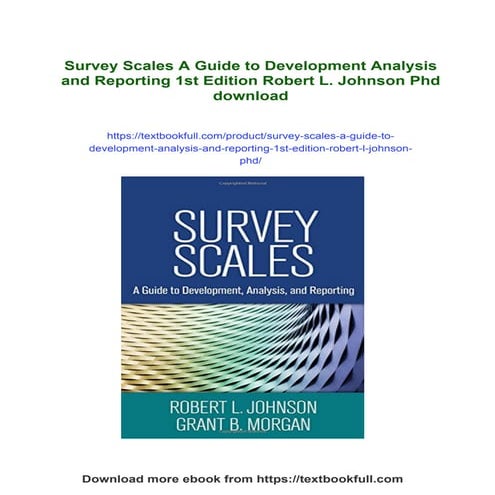 Survey Scales A Guide to Development Analysis and Reporting 1st Edition ...
