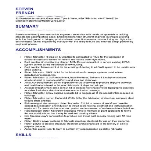 offshore resume | PDF