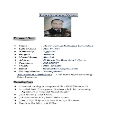 Hatem c[1].v | DOC | Hotels and Motels | Travel Type