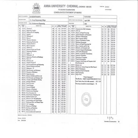 BACHELORS TRANSCRIPT-KOTEESHWARAN | PDF | Graduation | Personal ...