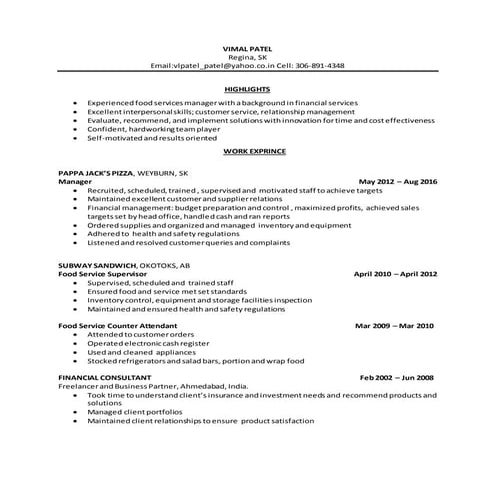 Vimal Patel New Resume(Saskpolytech) | PDF