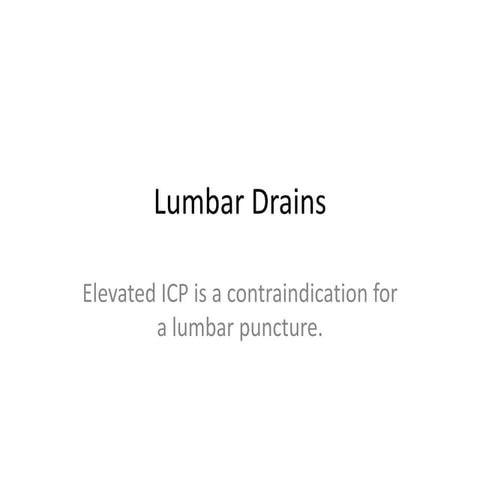 Lumbar Drains | PPTX