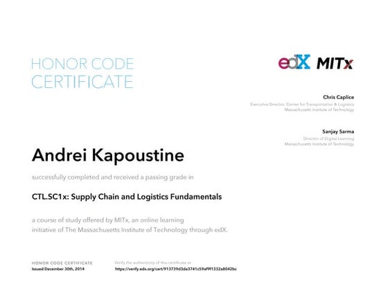 MITx Supply Chain Certificate (1) | PPT