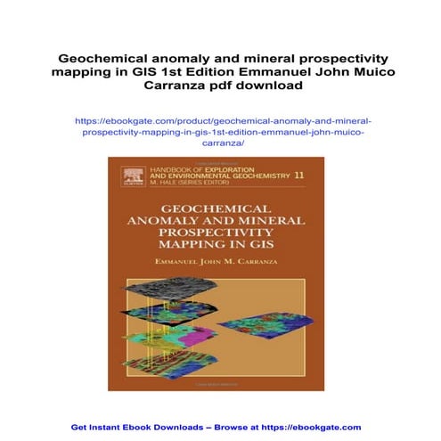 Geochemical anomaly and mineral prospectivity mapping in GIS 1st ...