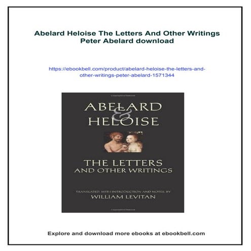 Abelard Heloise The Letters And Other Writings Peter Abelard | PDF