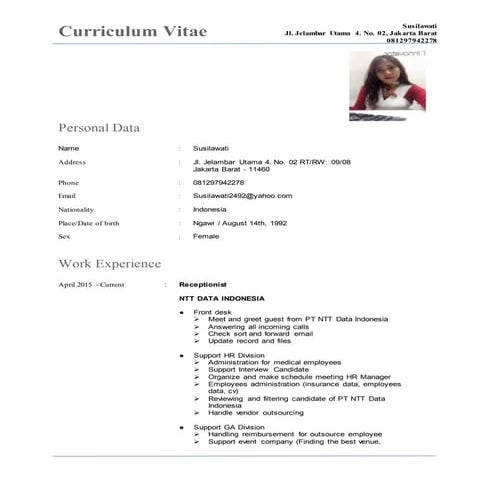 susilawati cv | PDF