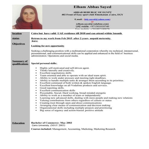 Elham Sayed CV | DOC