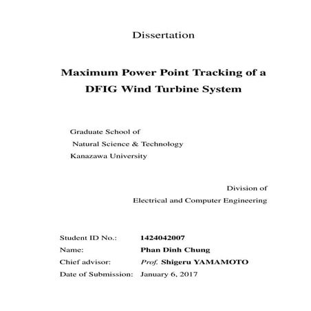 Maximum Power Point Tracking of a DFIG Wind Turbine System 786328456 | PDF