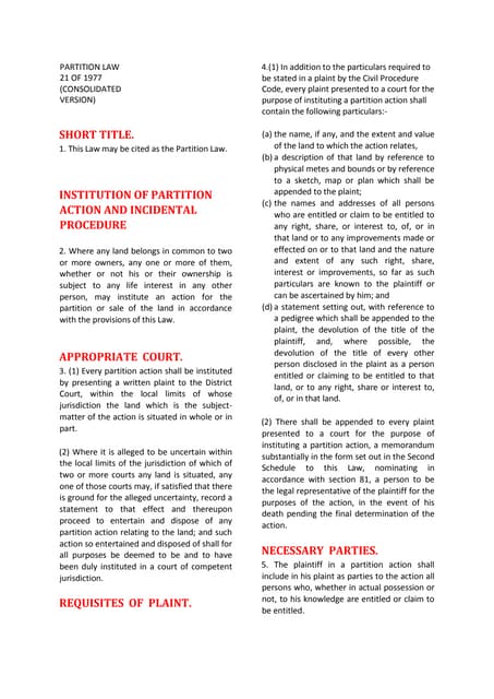 Subdivision, partition and amalgamation | PPT | Land and Farms | Real ...