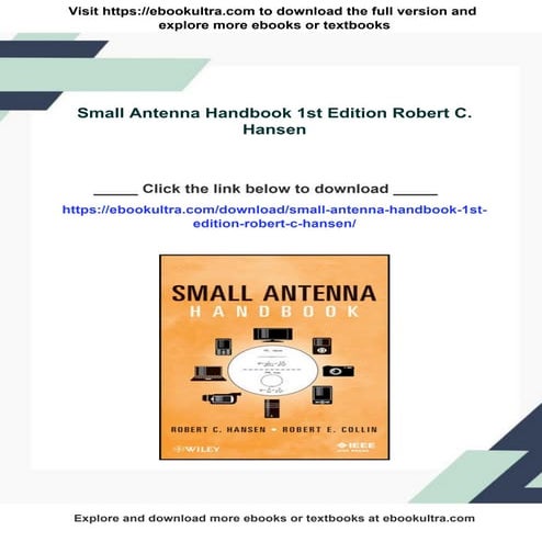 Small Antenna Handbook 1st Edition Robert C. Hansen | PDF
