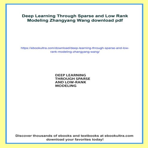 Deep Learning Through Sparse and Low Rank Modeling Zhangyang Wang | PDF