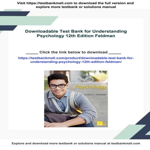 Downloadable Test Bank for Understanding Psychology 12th Edition ...