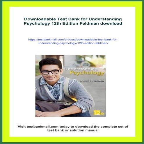 Downloadable Test Bank for Understanding Psychology 12th Edition ...