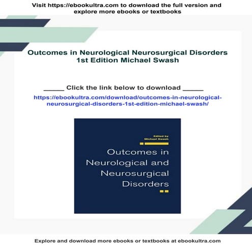 Outcomes in Neurological Neurosurgical Disorders 1st Edition Michael ...