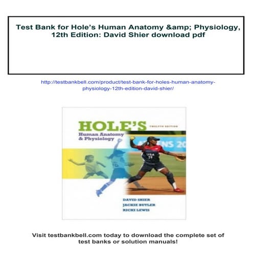 Test Bank for Hole’s Human Anatomy & Physiology, 12th Edition: David ...