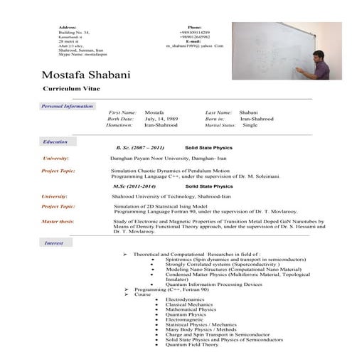 Mostafa Shabani Cv | PDF