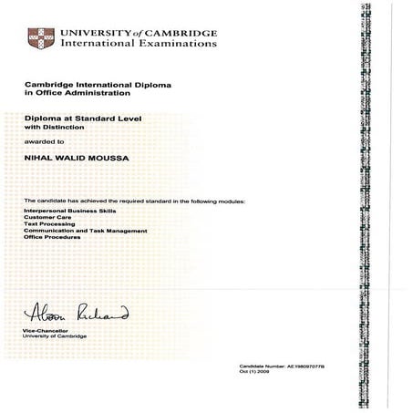 01 University of Cambridge - Diploma in Office Administration | PDF