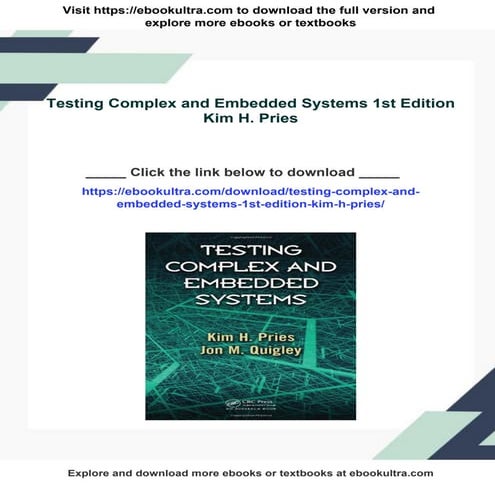 Testing Complex and Embedded Systems 1st Edition Kim H. Pries | PDF