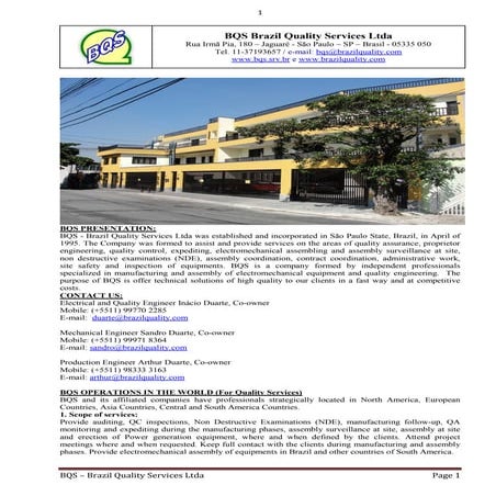 BQS Organization - Rev. 25 (English) | PDF