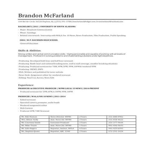 Brandon News resume | DOCX